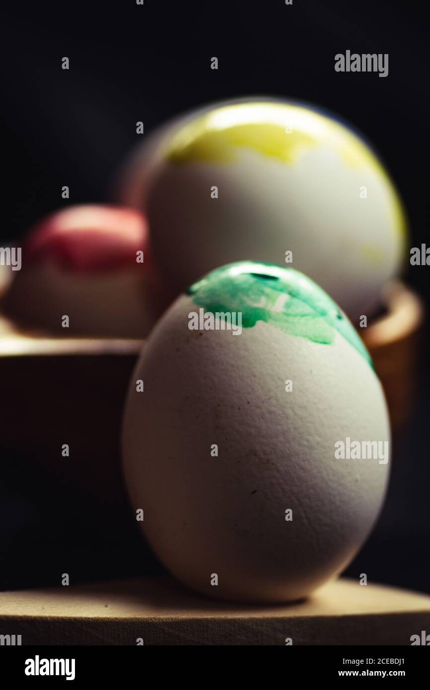Set of poorly colored eggs Stock Photo - Alamy