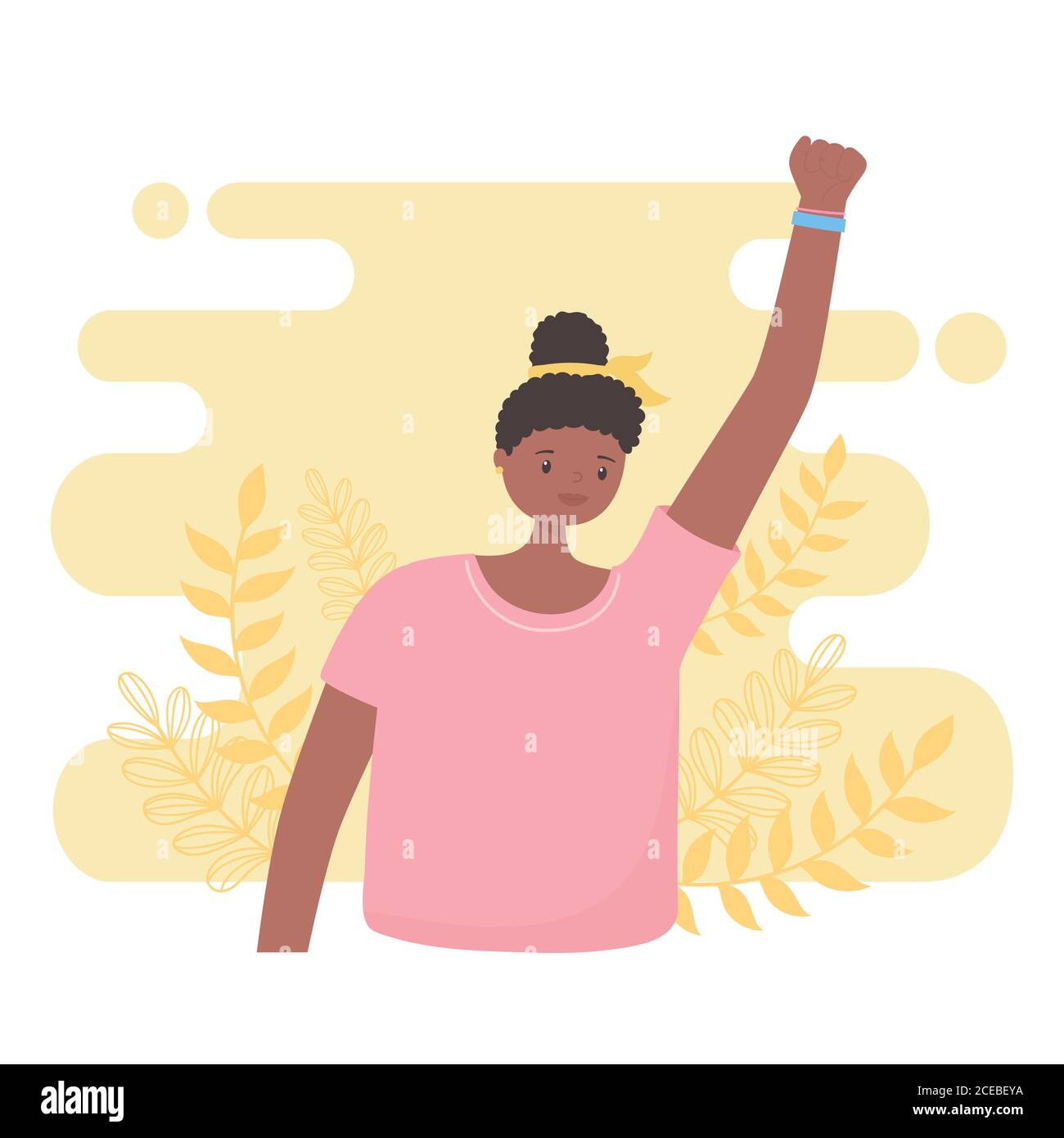 black lives matter banner for protest, young afro american woman hand ...