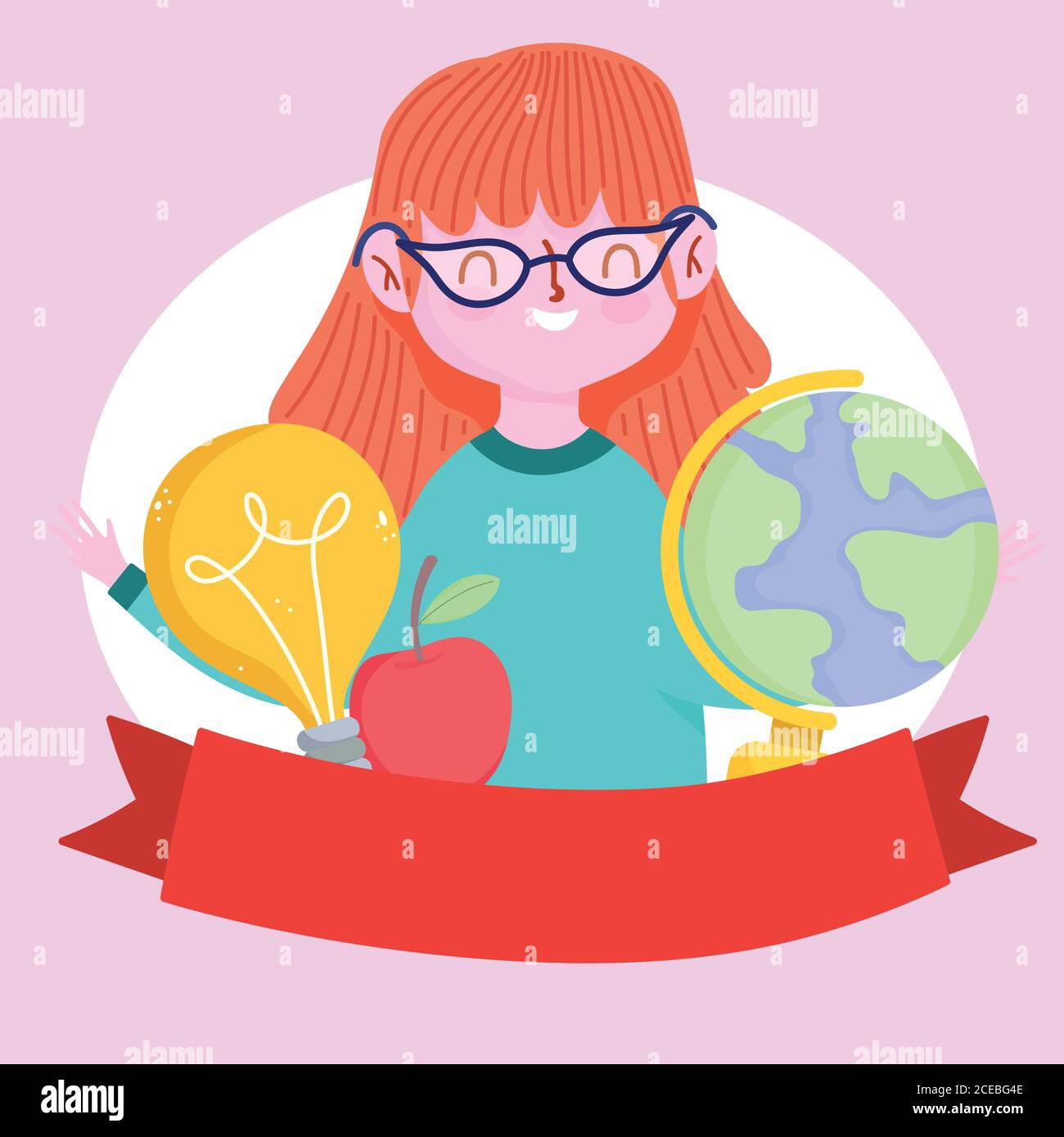 happy teachers day, teacher cartoon school map and apple vector ...