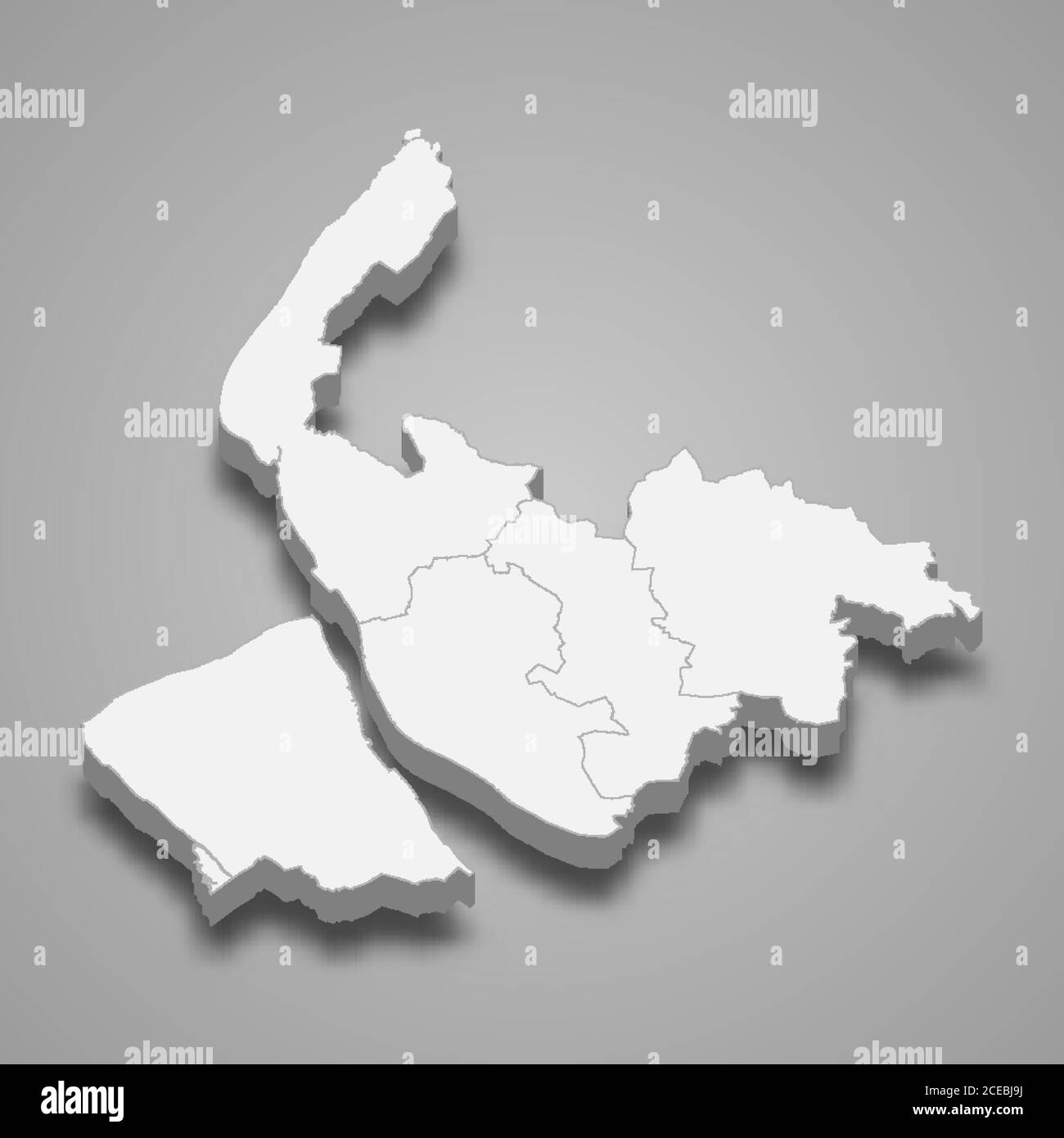 3d map of Merseyside is a ceremonial county of England Stock Vector ...