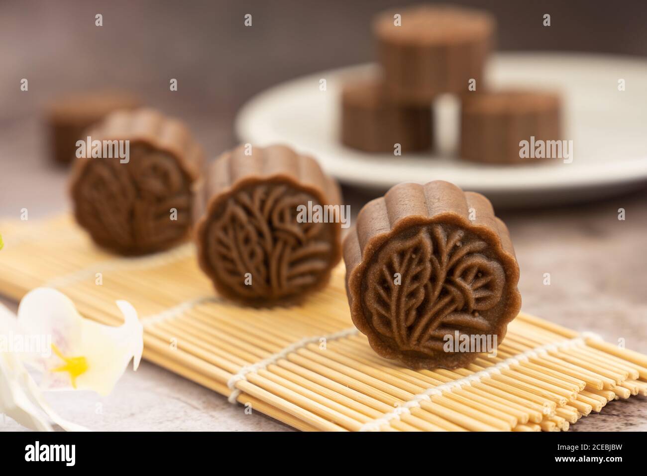 Traditional Chinese mocha mooncake Stock Photo - Alamy