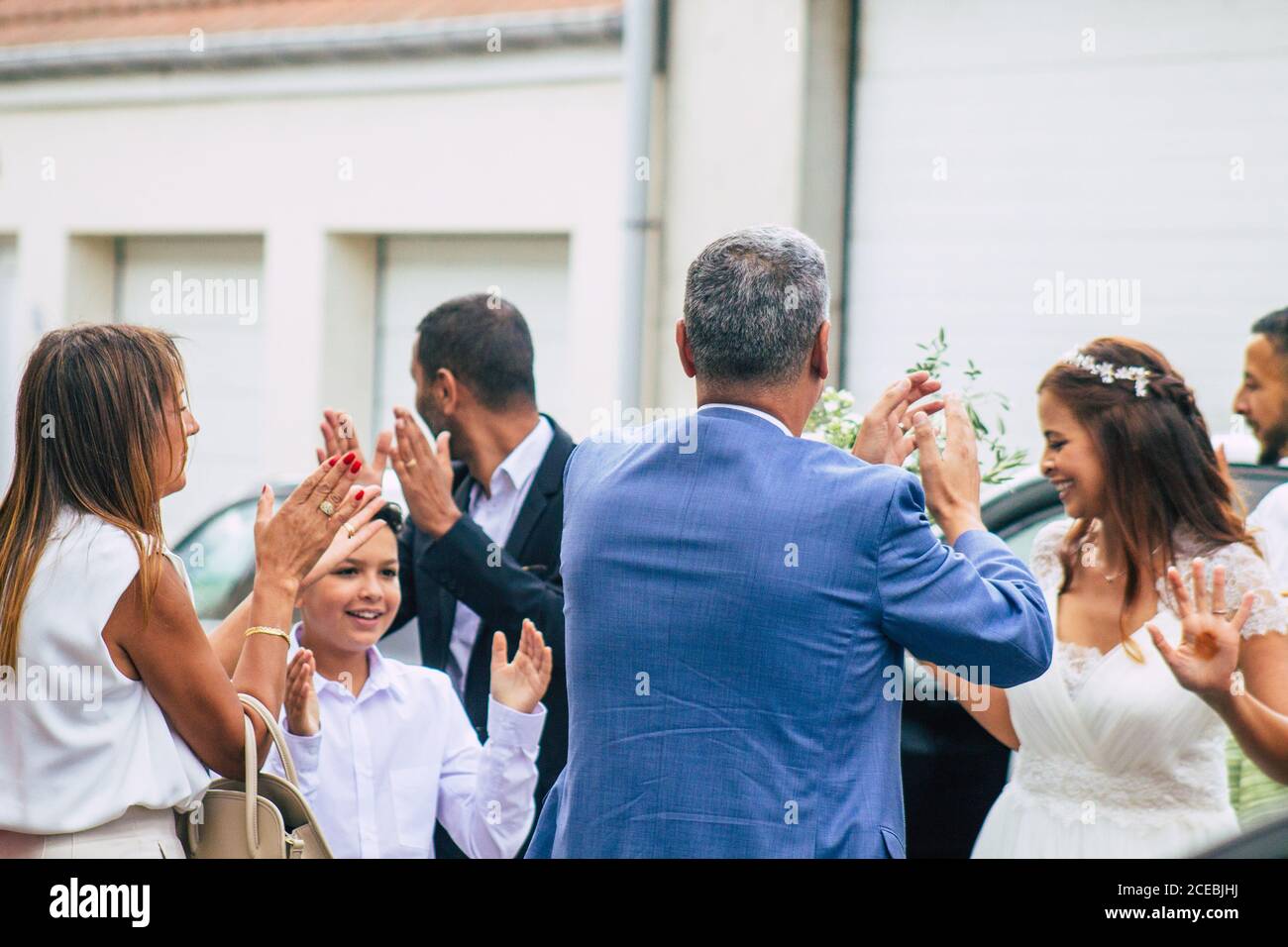 Reims France August 29, 2020 View of unidentified people dancing during ...