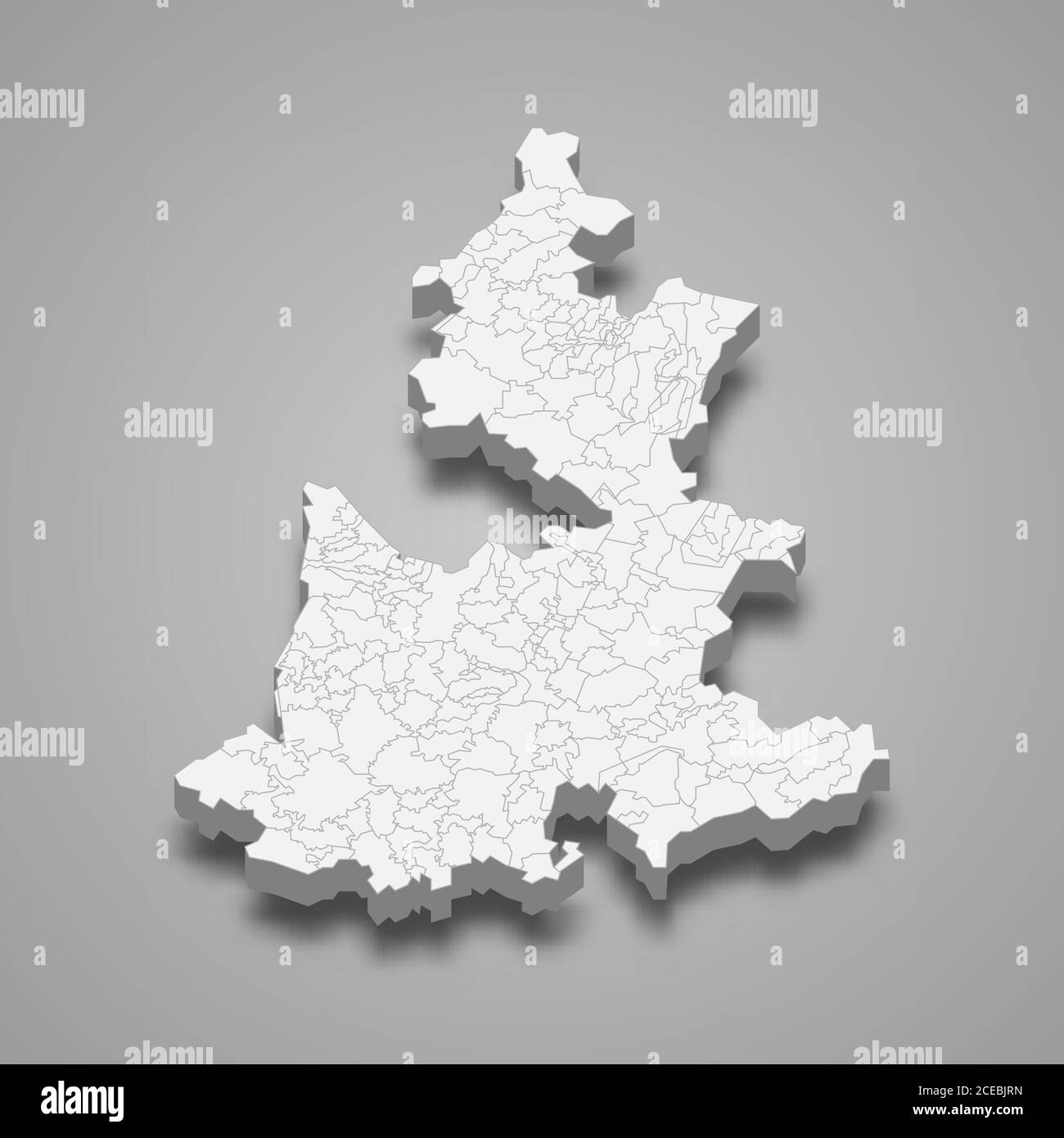 3d map of Puebla is a state of Mexico Stock Vector Image & Art - Alamy