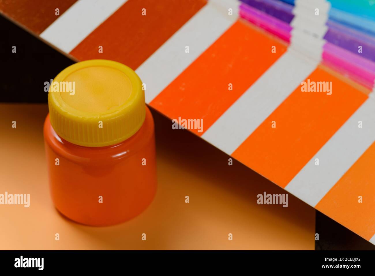 Choice of color for painting with color palette Stock Photo - Alamy