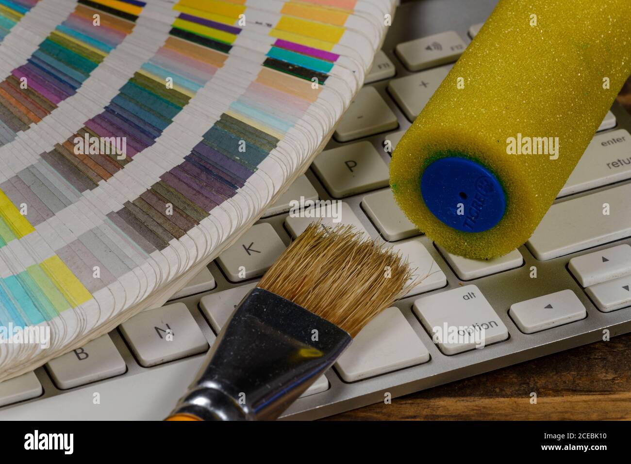 Color choice for painting with color palette over a keyboard Stock ...
