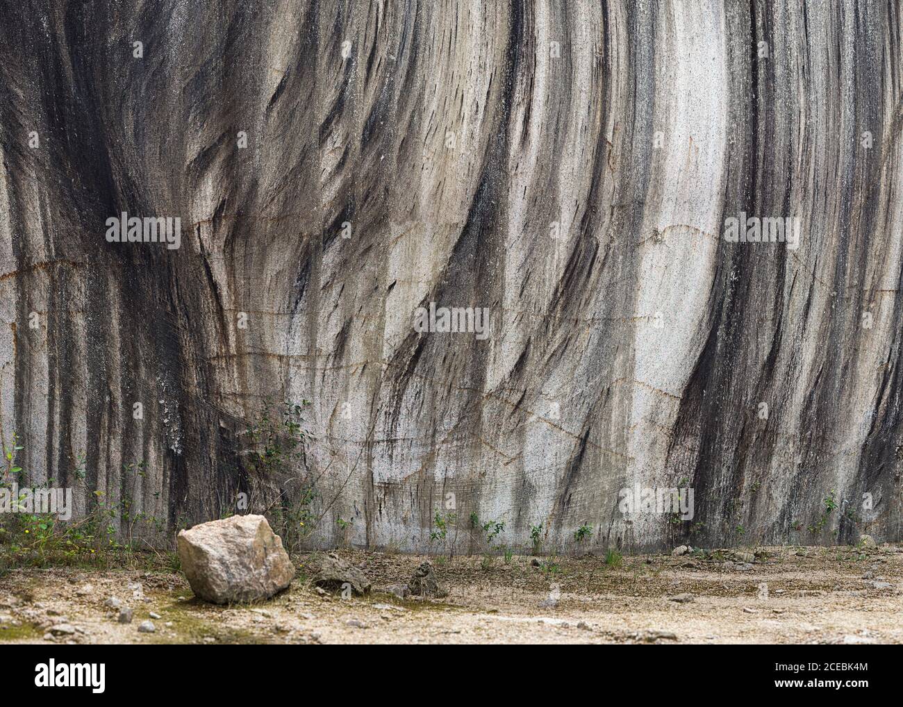 Smooth surface stone wall porrino quarry galicia hi-res stock ...