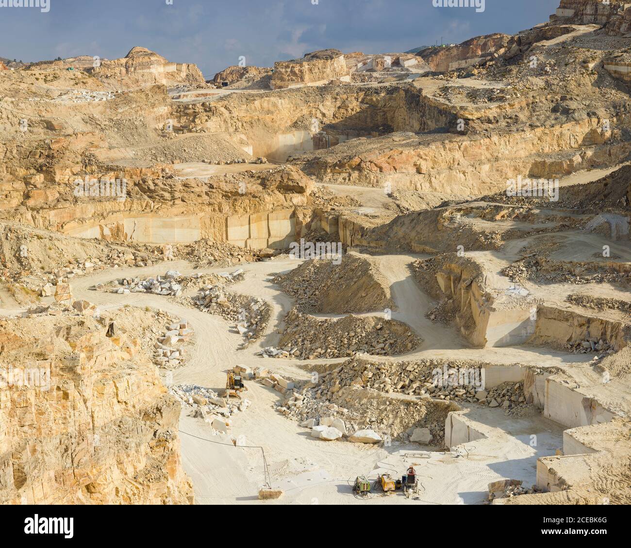 Drone view of stone quarry Stock Photo - Alamy