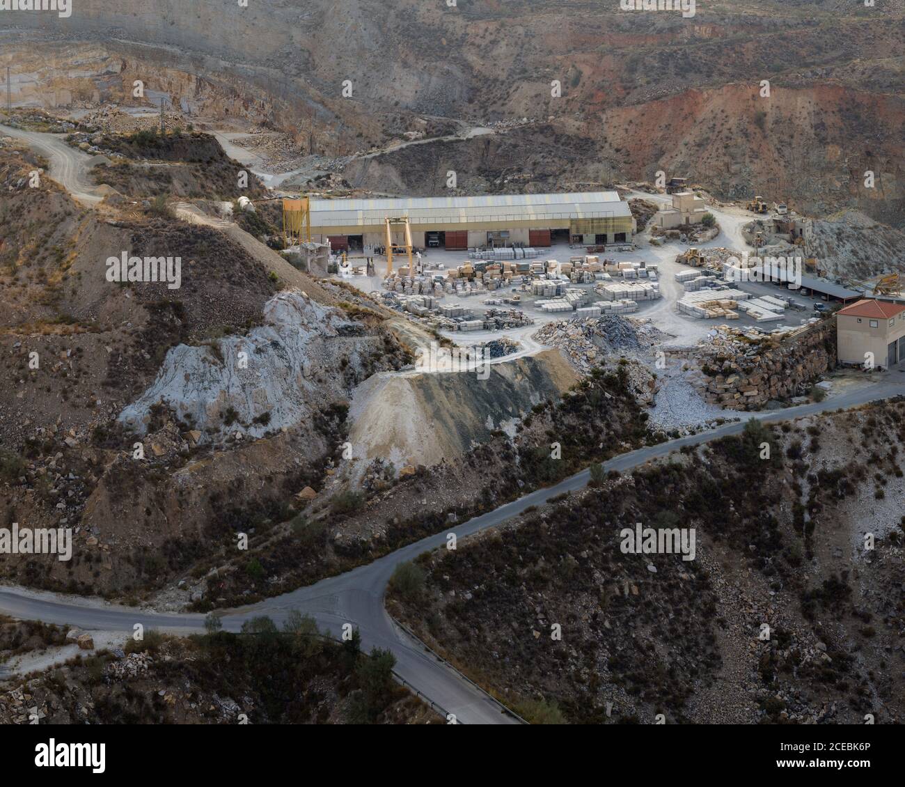 Drone view of stone quarry Stock Photo - Alamy