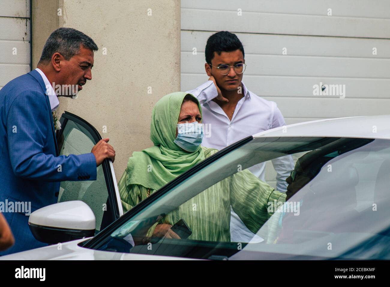 Reims France August 29, 2020 View of unidentified people participating ...