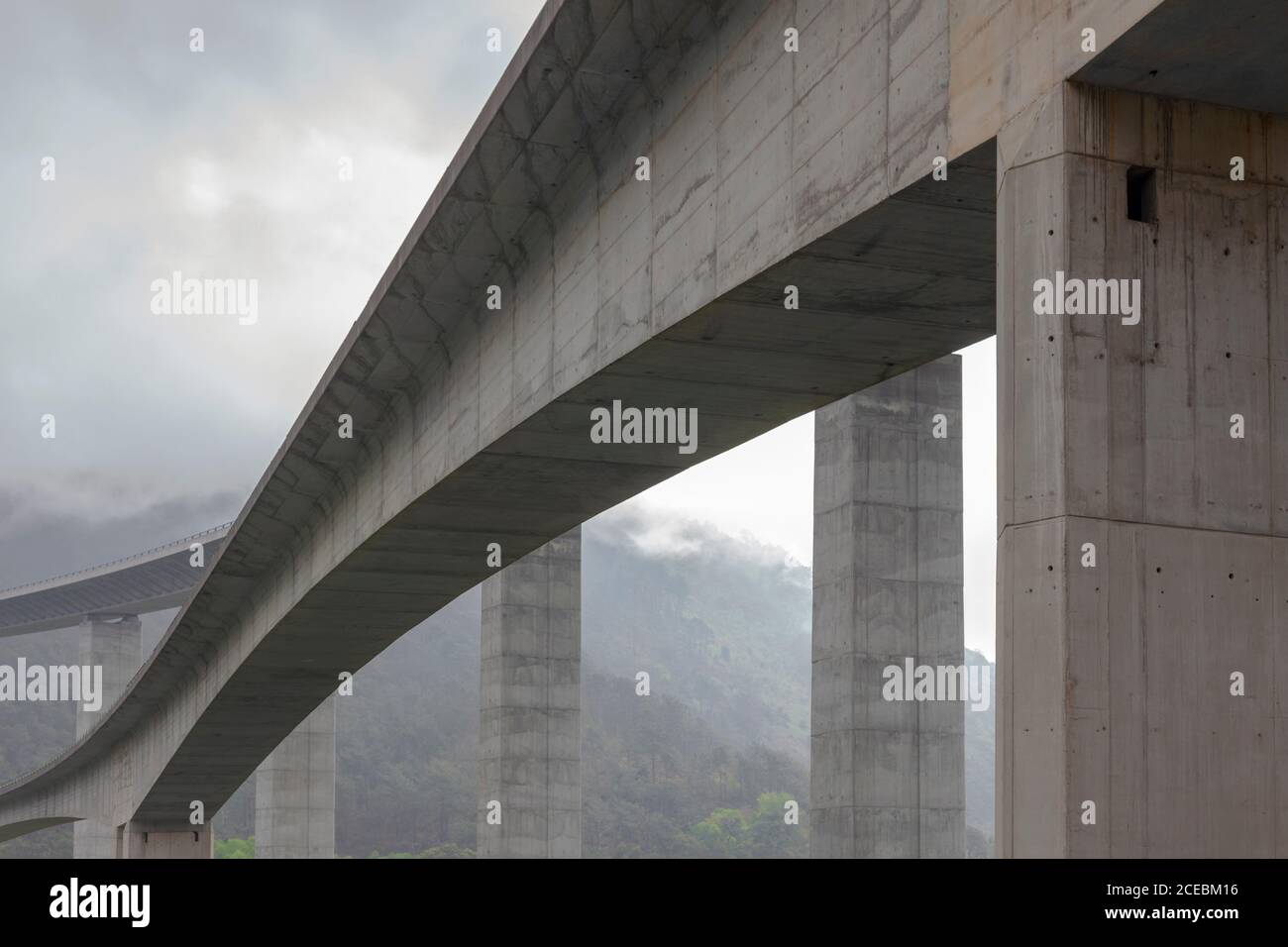High viaduct under gloomy sky Stock Photo - Alamy