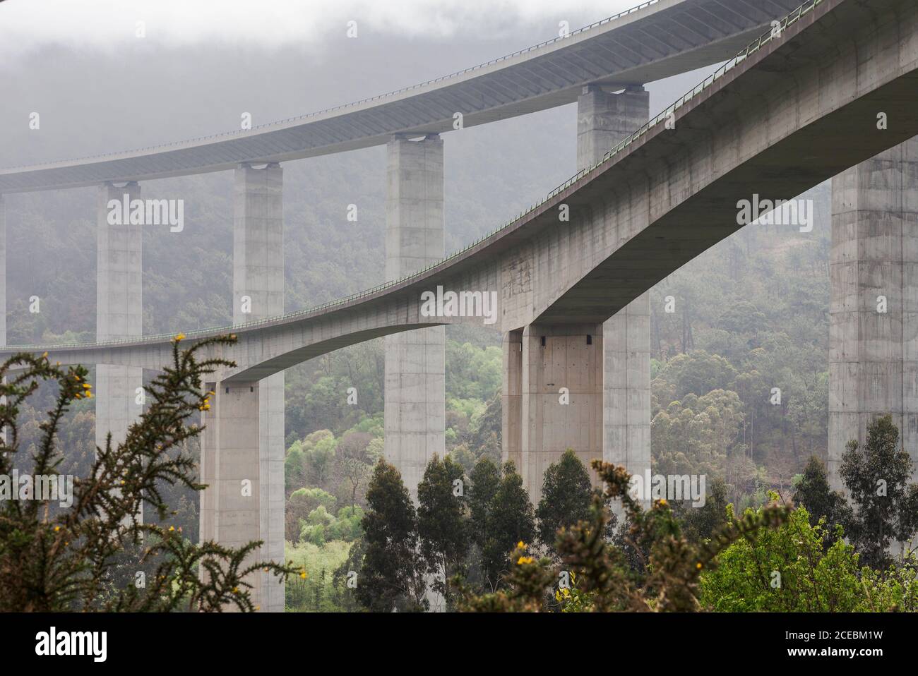 High viaduct under gloomy sky Stock Photo - Alamy