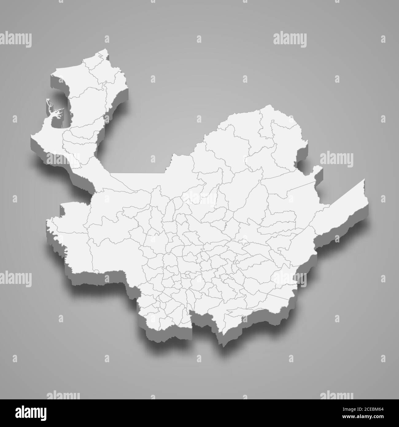 3d map of Antioquia is a department of Colombia Stock Vector Image ...