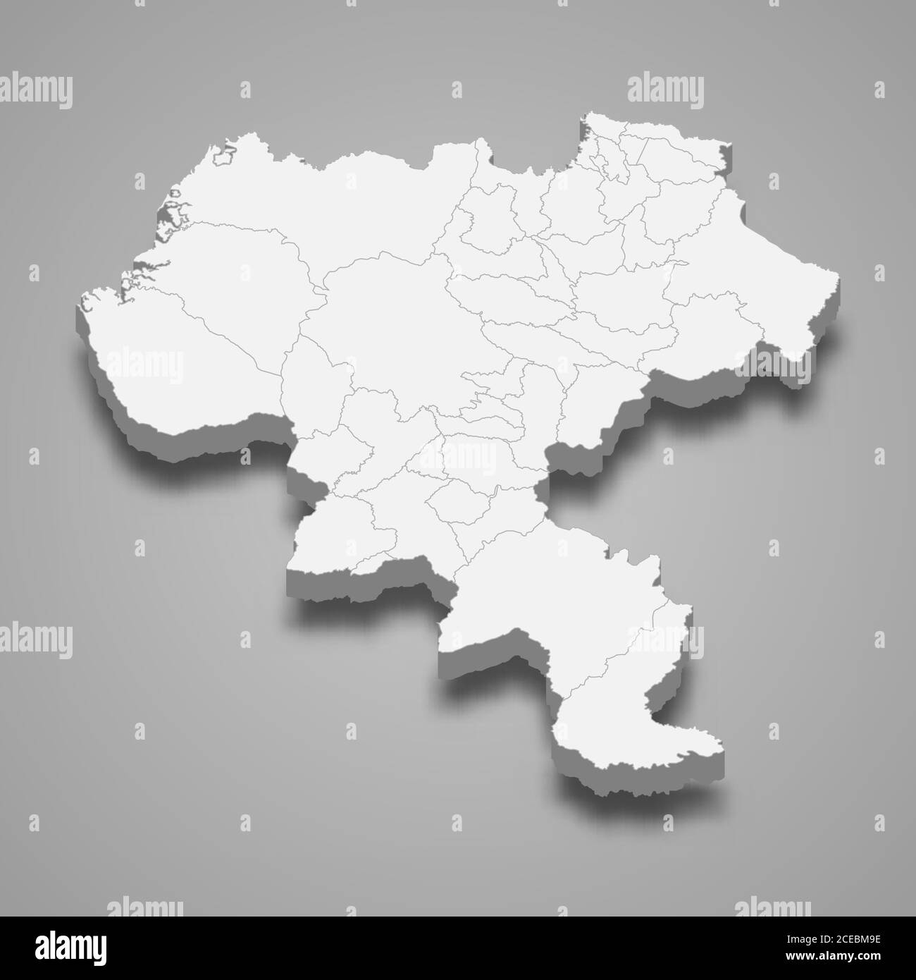 3d map of Cauca is a department of Colombia Stock Vector Image & Art ...