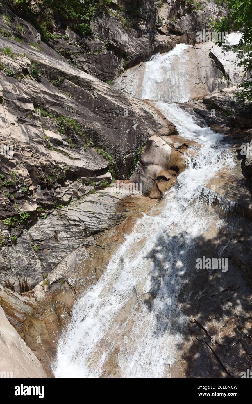 Longer waterfall at upper stream. 20 Jun 2019, Seoraksan National park ...