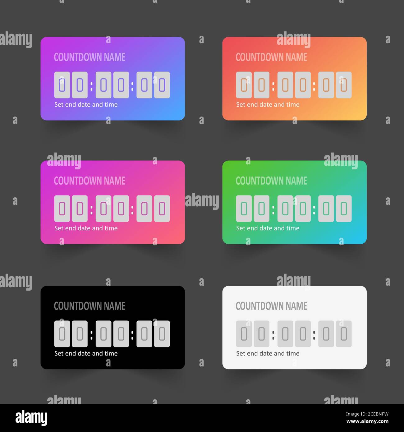 Templates colorful timer. Layouts elements social media countdown ...