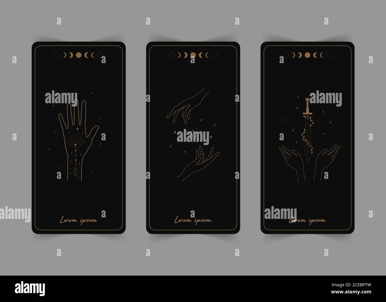 Magical tarot cards. The reverse side. Magic and esoteric. Tarot vector ...