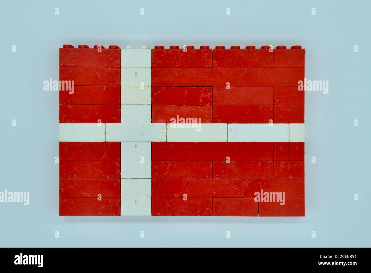 Concept of a national flag of Denmark made from old fashioned vintage ...