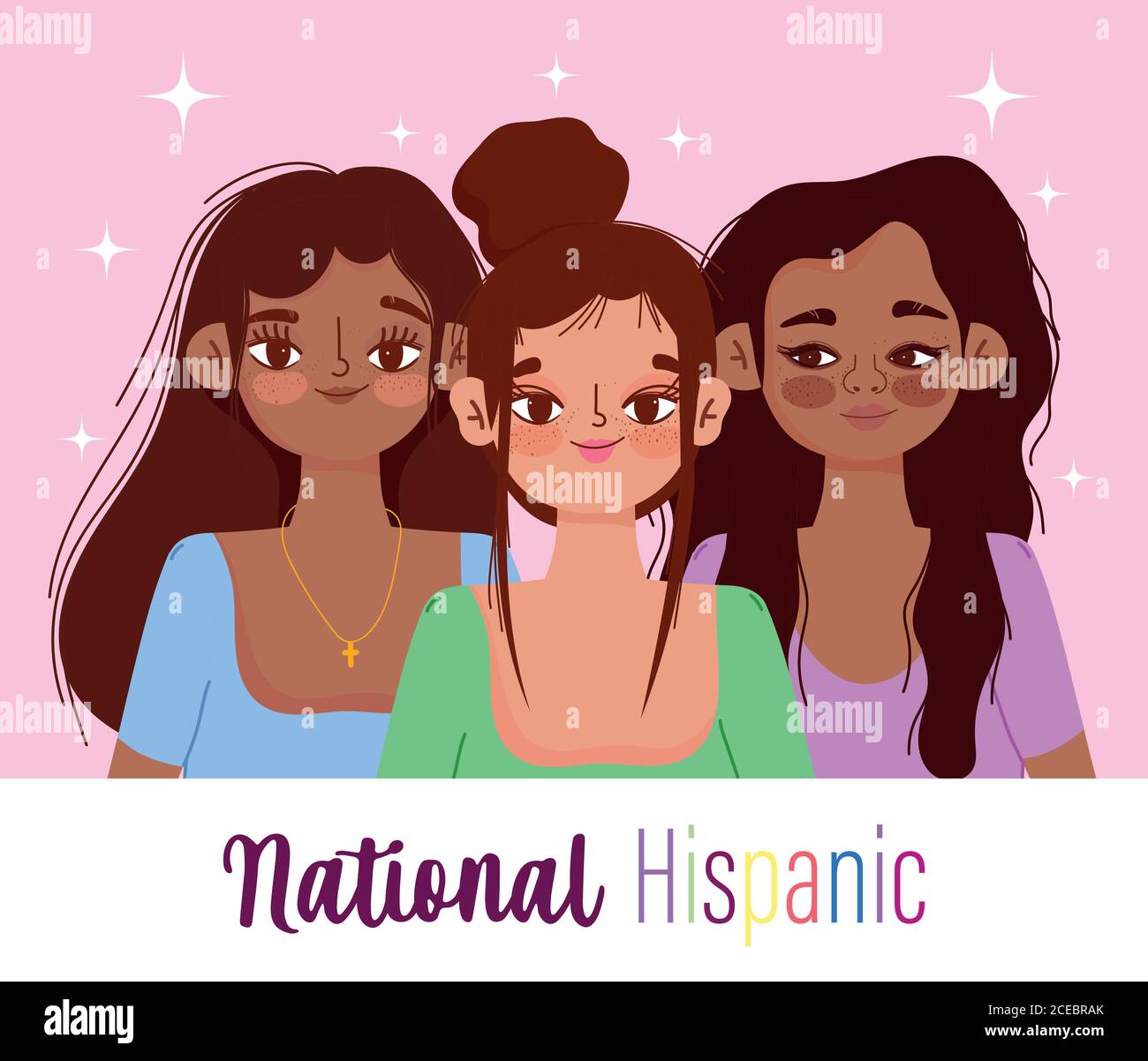 national hispanic heritage month, women cartoon, celebration national ...