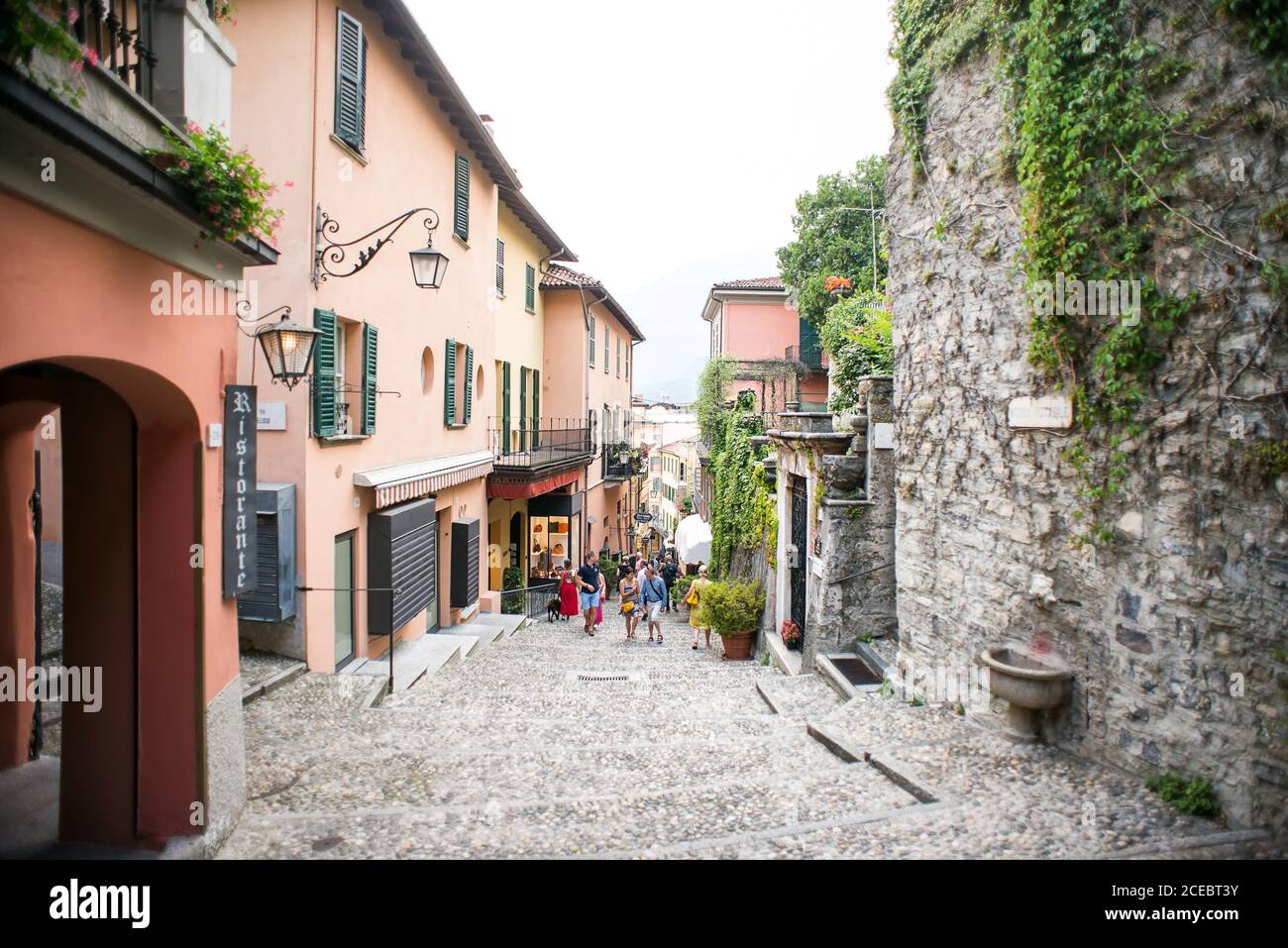 Bellagio. Lake Como. Italy - July 20, 2019: Amazing Old Narrow Street ...