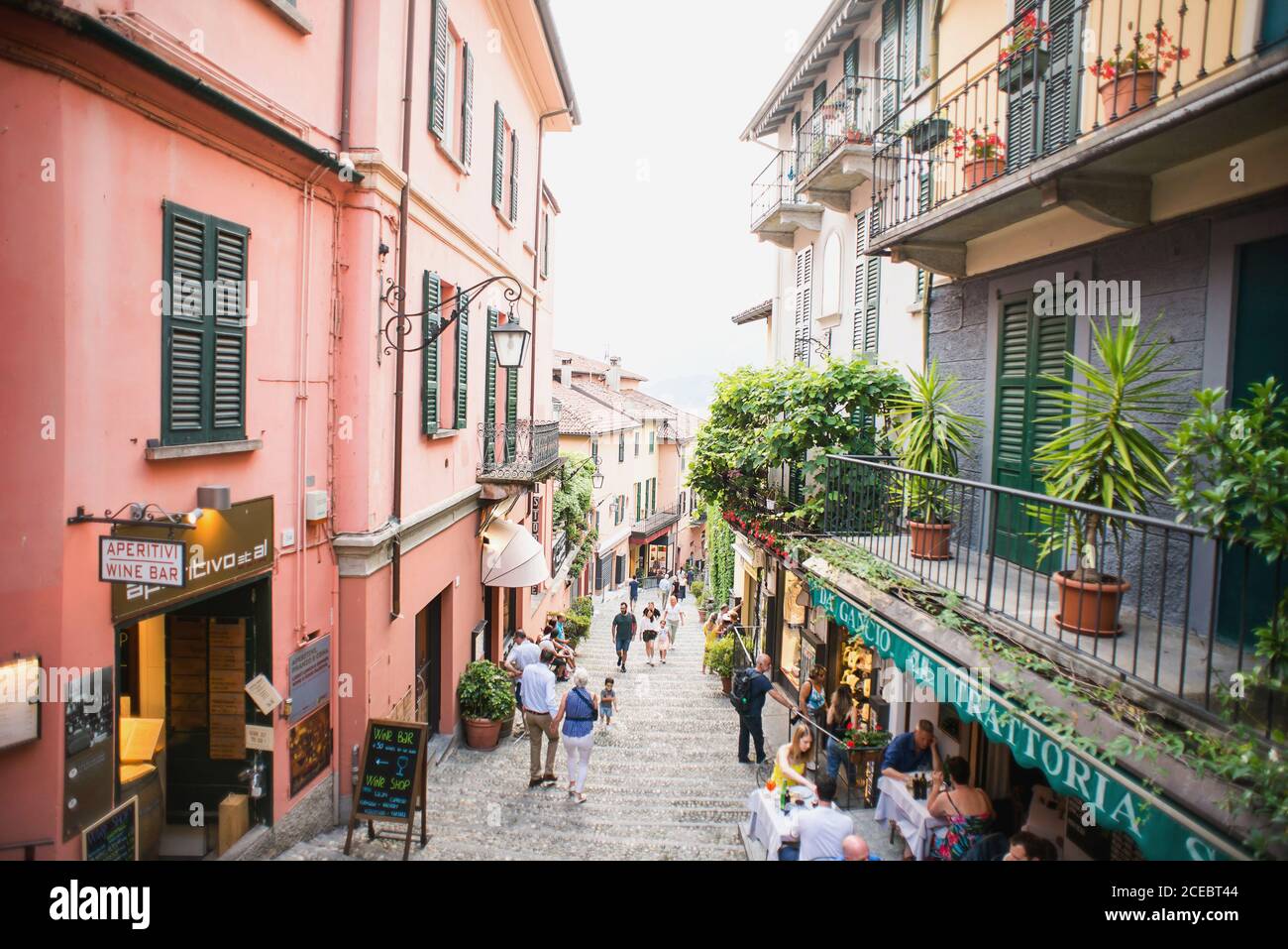 Bellagio. Lake Como. Italy - July 20, 2019: Amazing Old Narrow Street ...