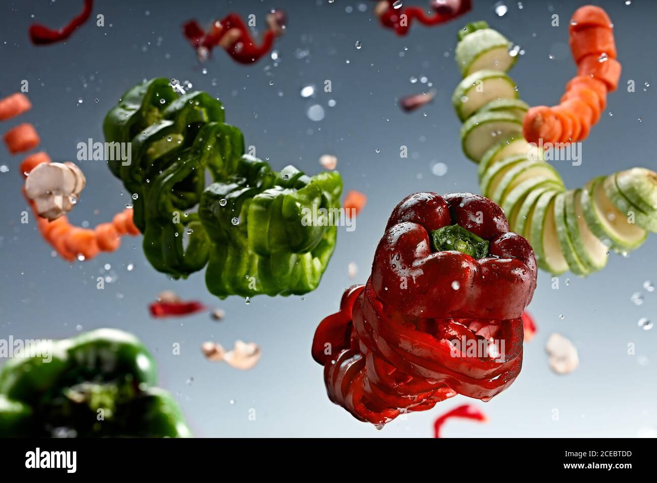 chopped vegetables in the air Stock Photo - Alamy