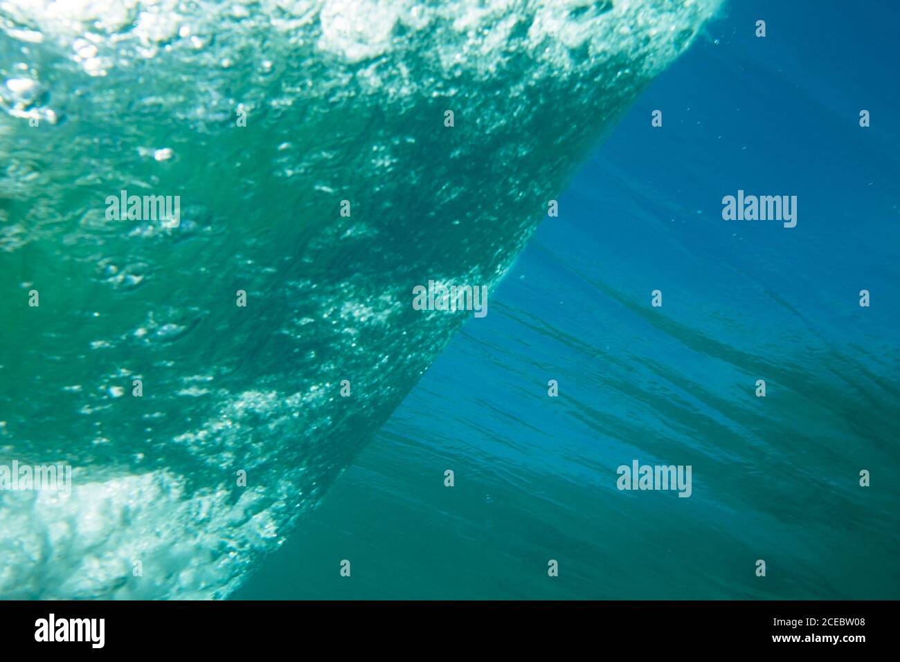 Underwater Looking Up Bubbles