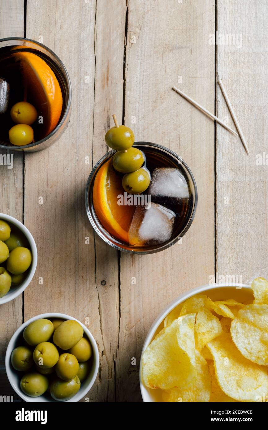 Top view of snacks hi-res stock photography and images - Alamy