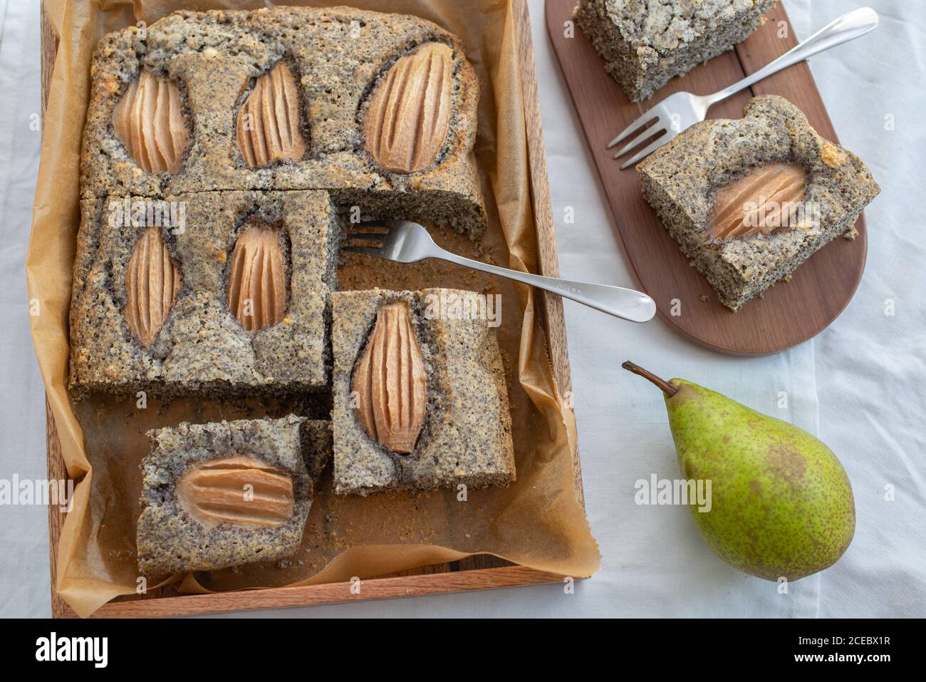 poppy seed pie with pears Stock Photo - Alamy