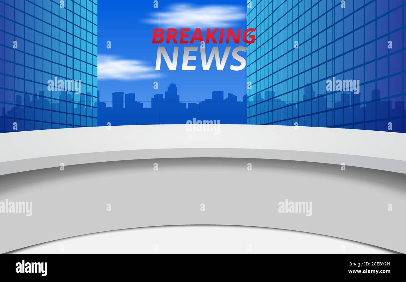 news studio with city in the night background Stock Vector Image & Art ...