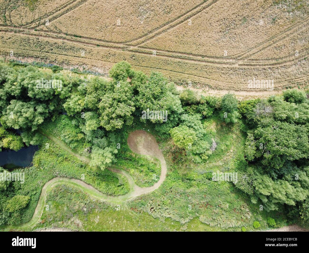 birds eye view of farmland from above looking straight down Stock Photo ...