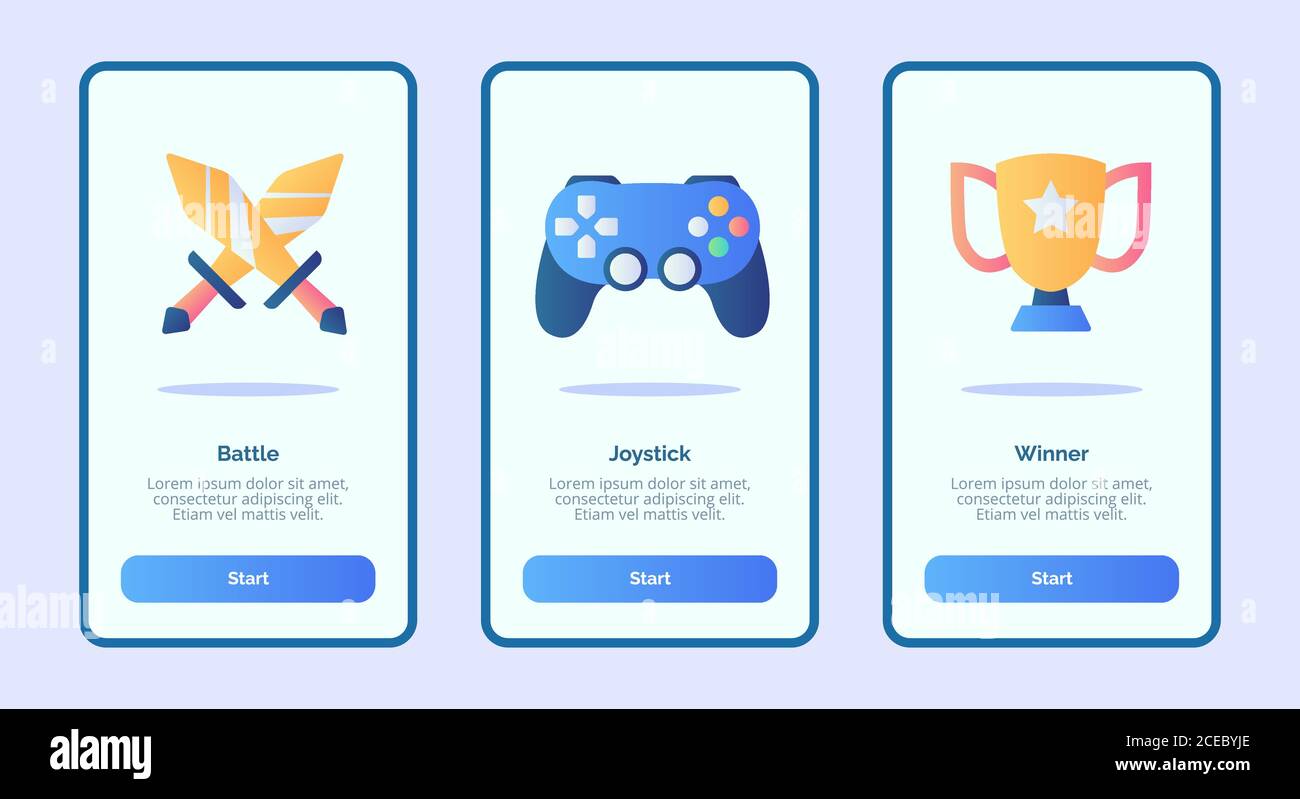 Battle Joystick winner for mobile apps template banner page UI with ...