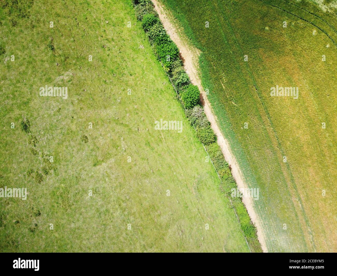 birds eye view of farmland from above looking straight down Stock Photo ...
