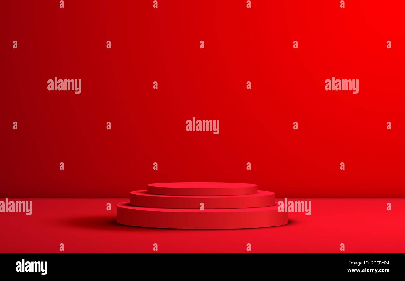 Black red pedestal podium Stock Vector Images - Alamy