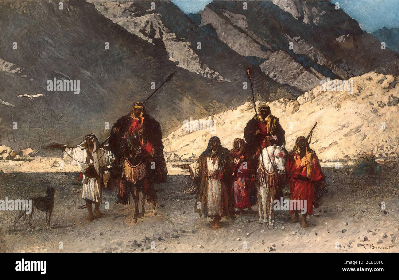 Bonnat Leon Joseph - Arabian Sheikhs in the Mountains - French School ...