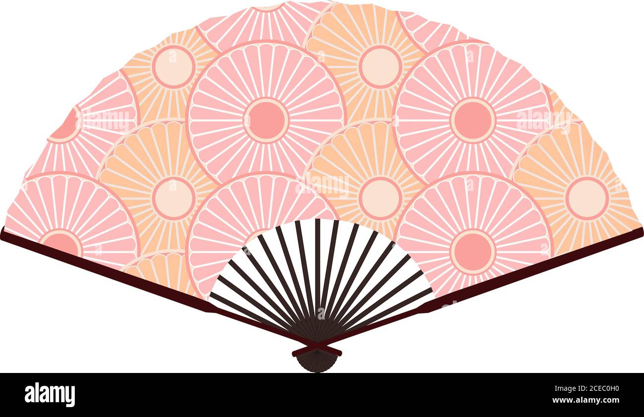 Chinese fan flower pattern pink Stock Vector Images - Alamy