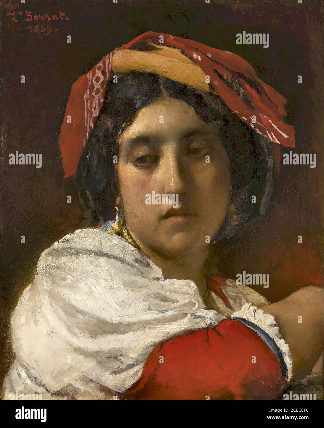 Bonnat Leon Joseph - L 'italienne - French School - 19th Century Stock ...