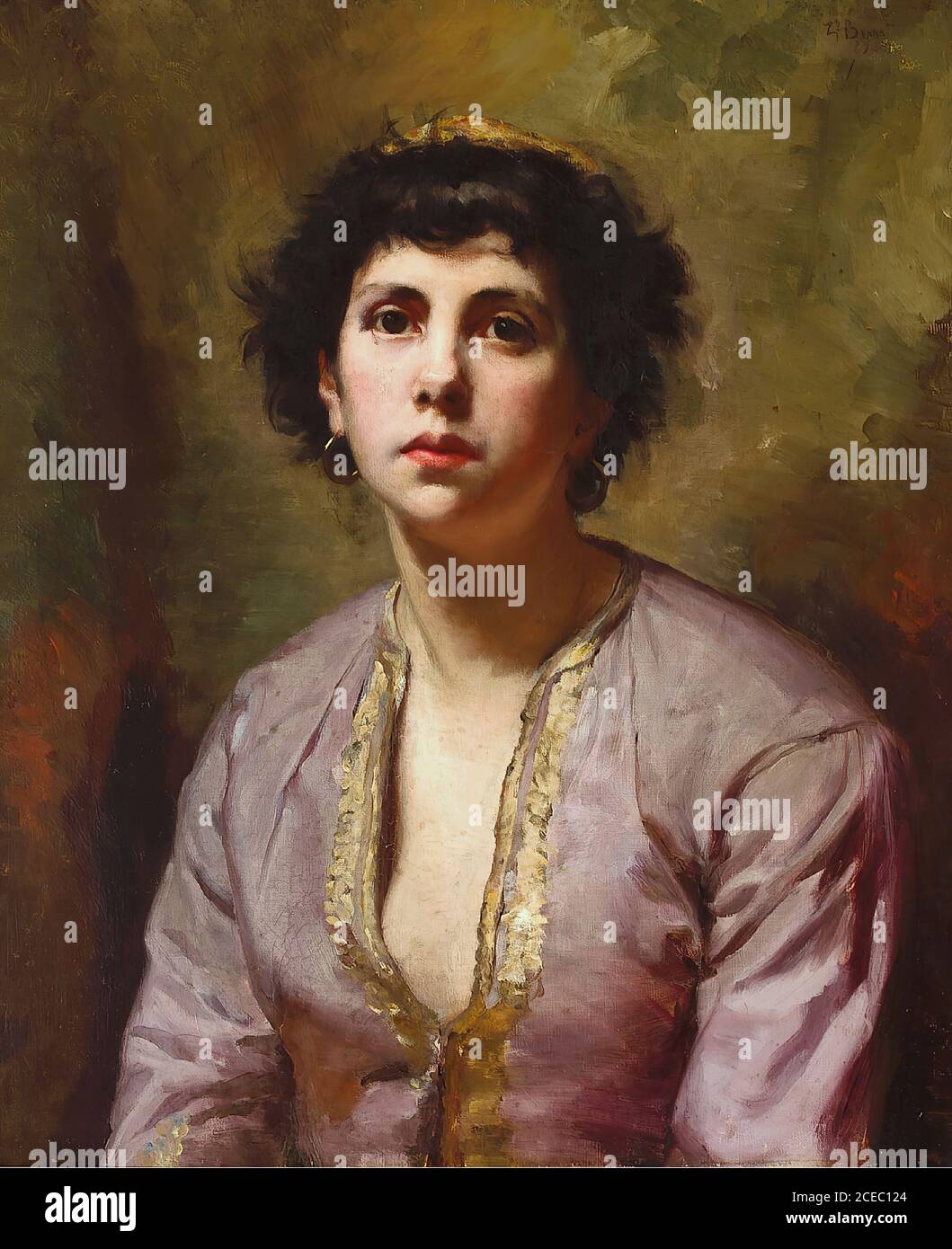 Bonnat Leon Joseph - Portrait of a Young Girl - French School - 19th ...