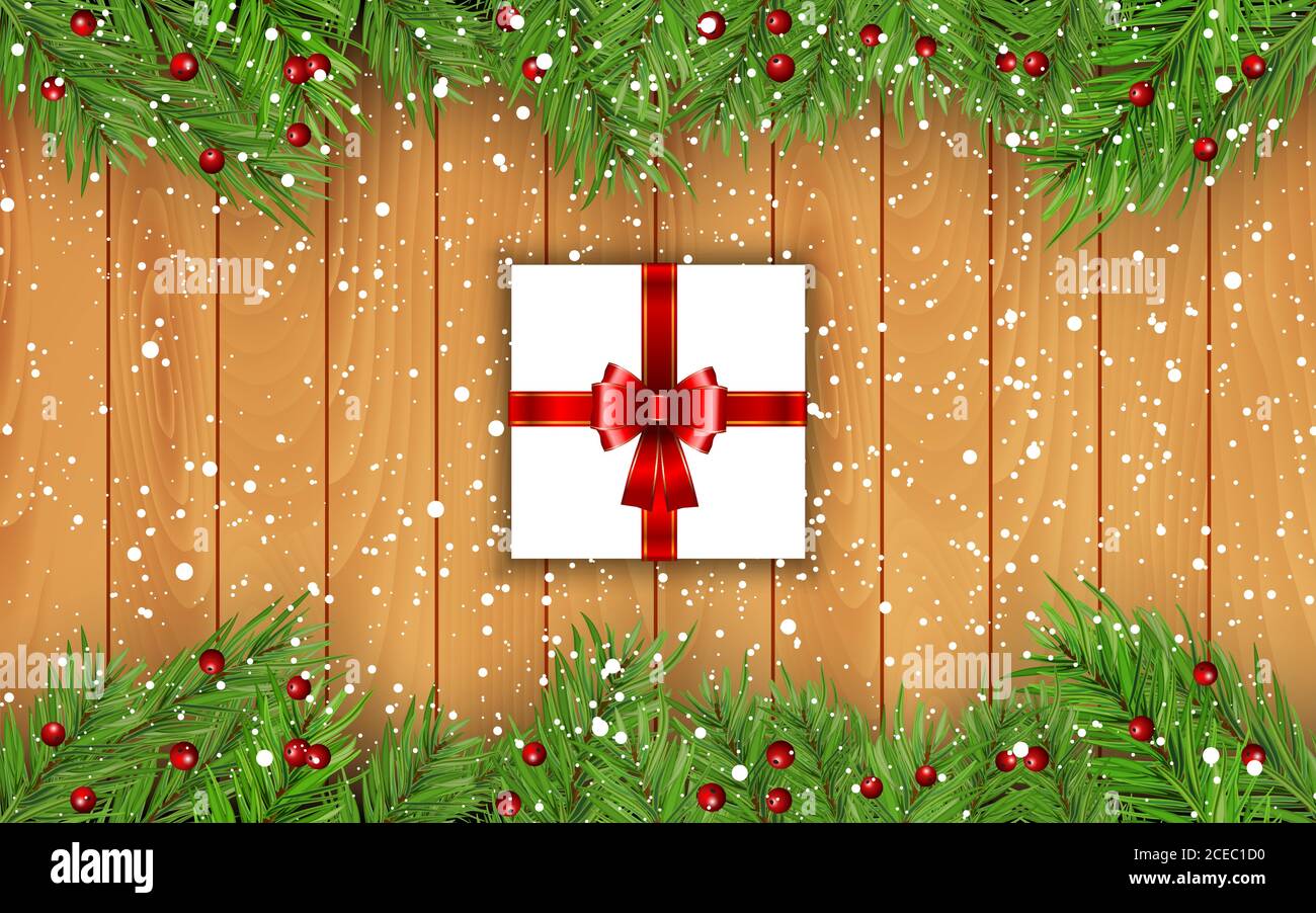Festive gift box wooden Stock Vector Images - Alamy