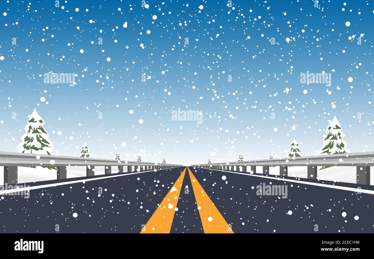 Snowy country road snow Stock Vector Images - Alamy