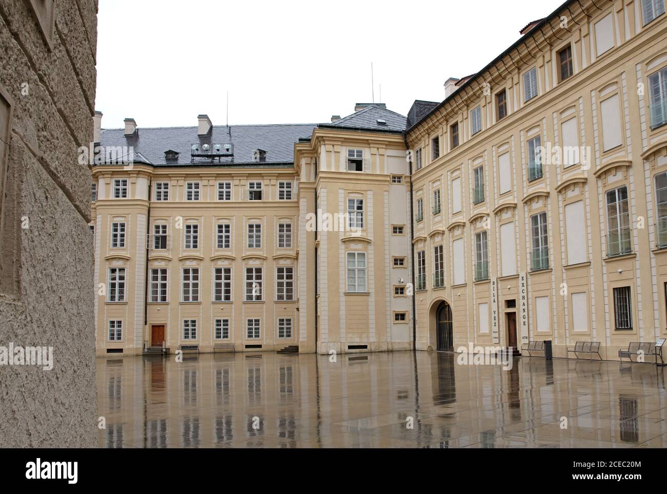 Prague, Czech Republic on july 8, 2020: Courtyard of the New Royal ...
