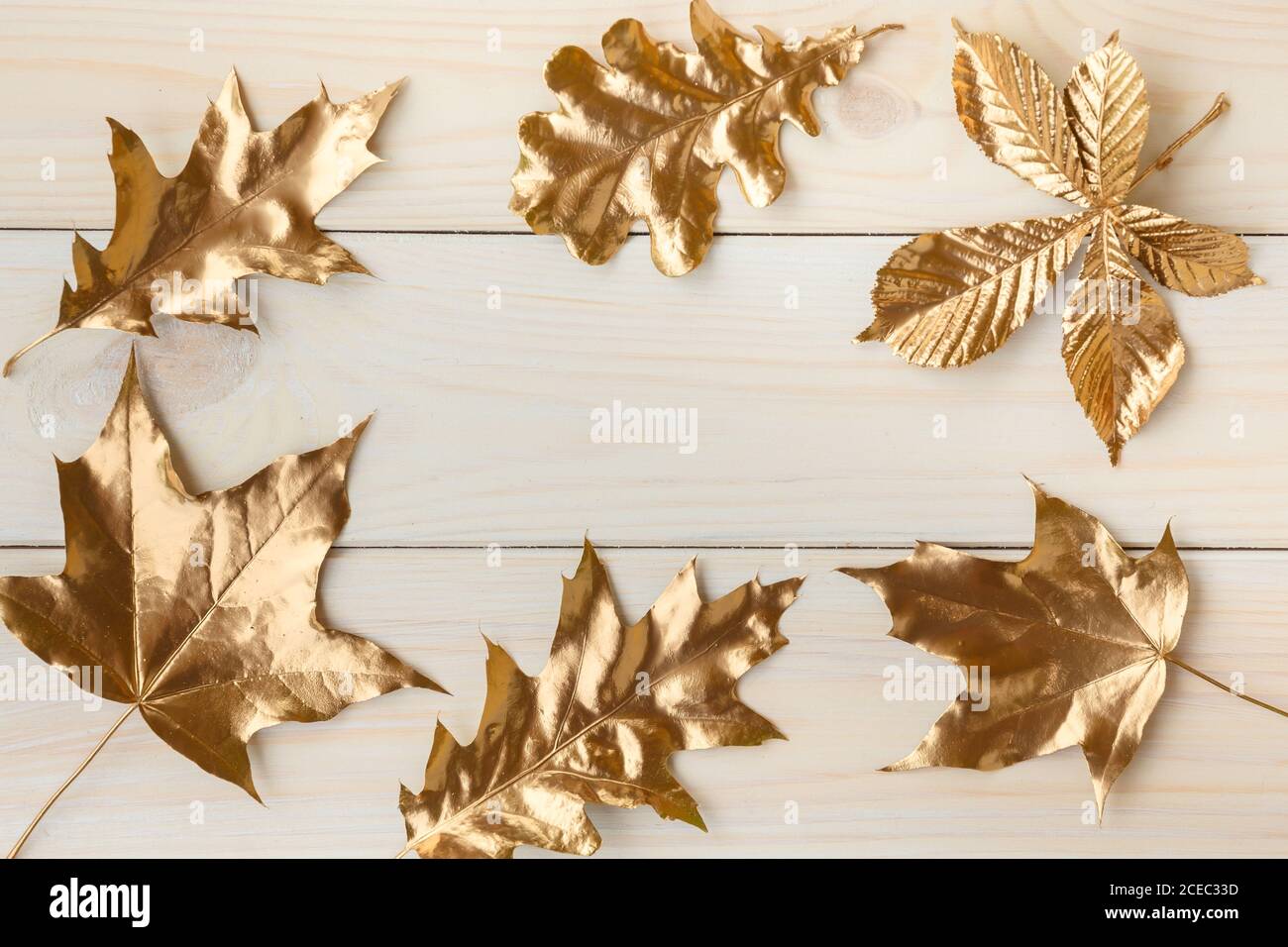 Gold leaf design elements around the edge of the frame. Frame of golden ...