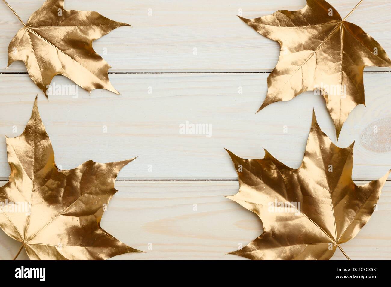 Gold leaf design elements around the edge of the frame. Frame of golden ...