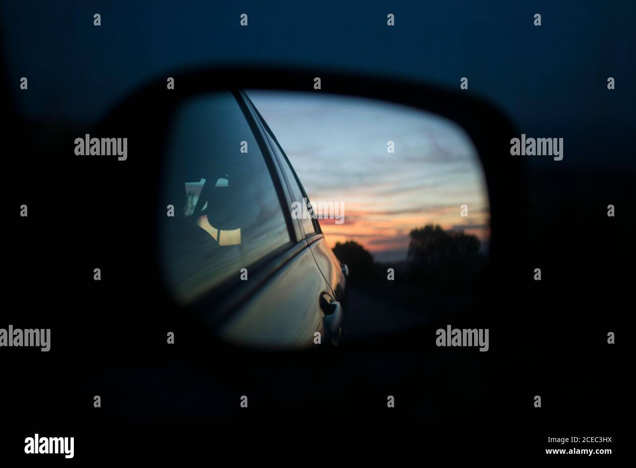 Beautiful nature view and evening sky reflecting in the mirror of the ...