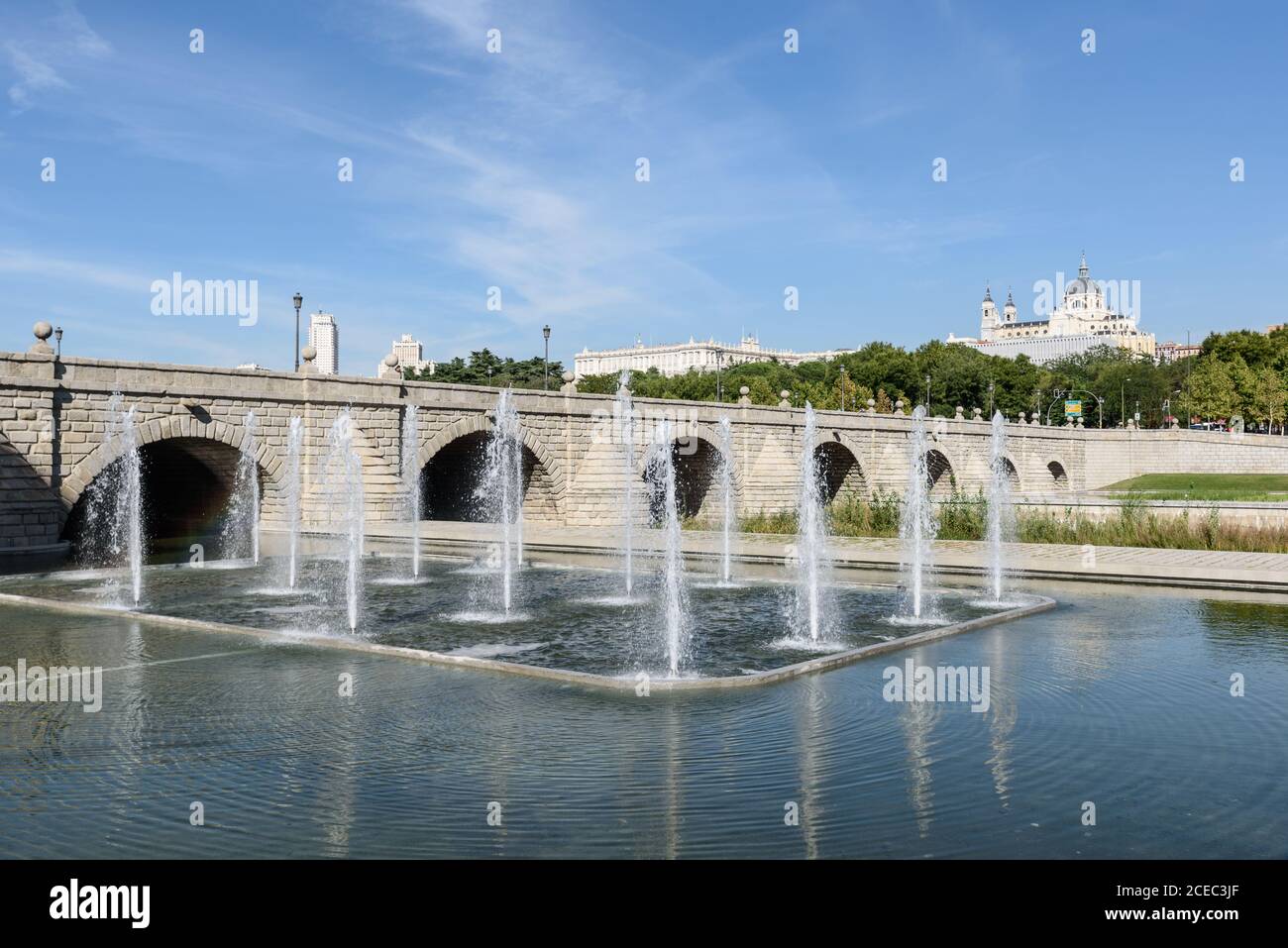 Beautiful view of wonderful fountain with clean water and spectacular ...
