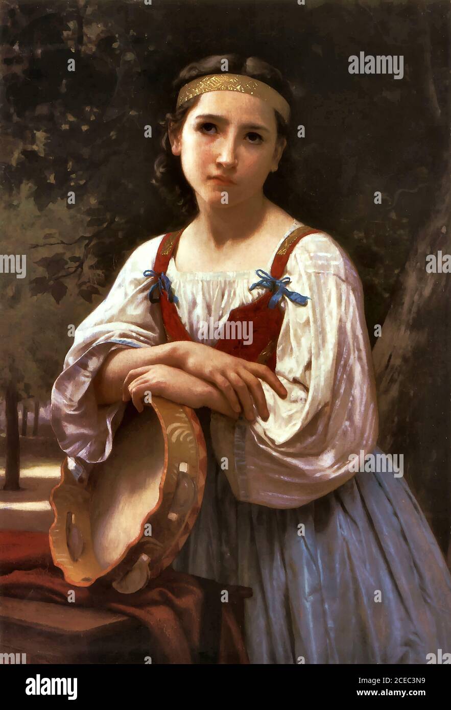 Bouguereau William - Gypsy Girl with a Basque Drum - French School ...