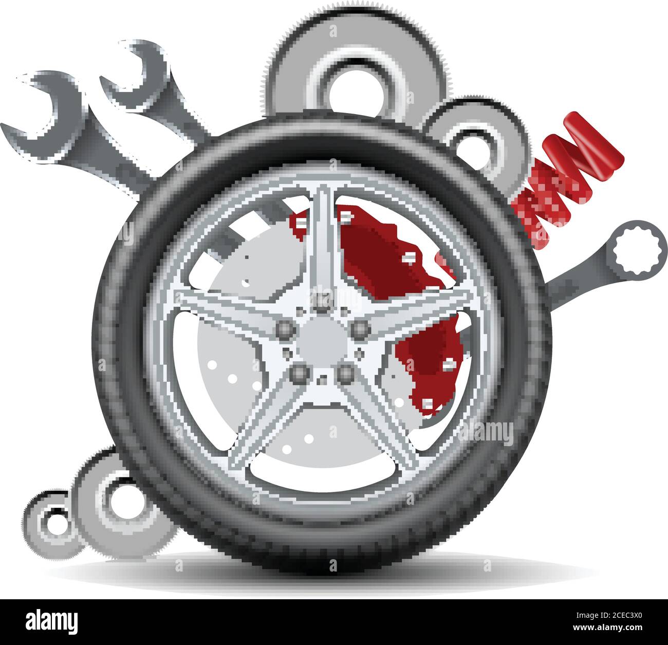 Side view alloy wheel disc Stock Vector Images - Alamy