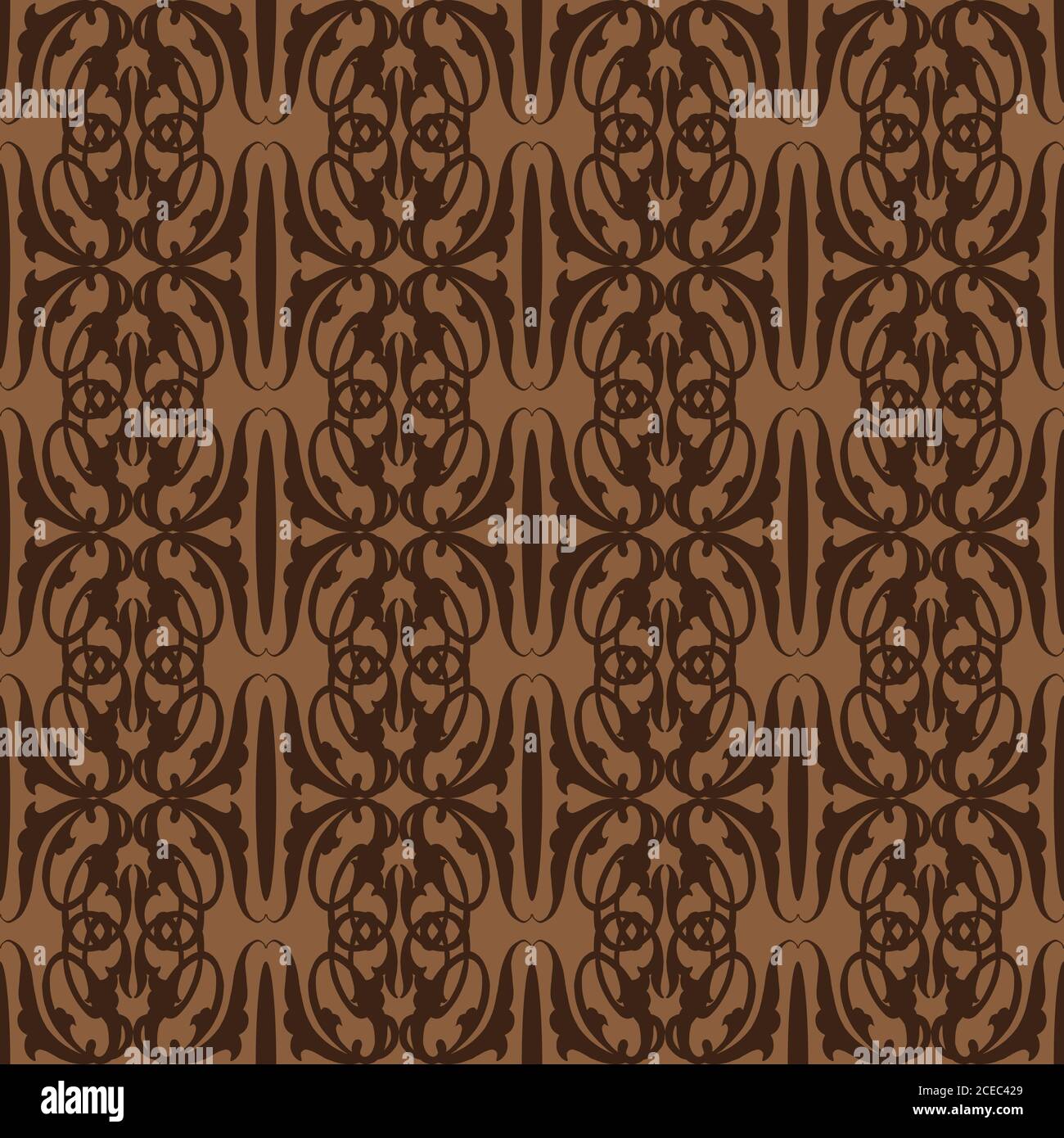 Vintage flower pattern on Jogja batik with modern dark brown color ...
