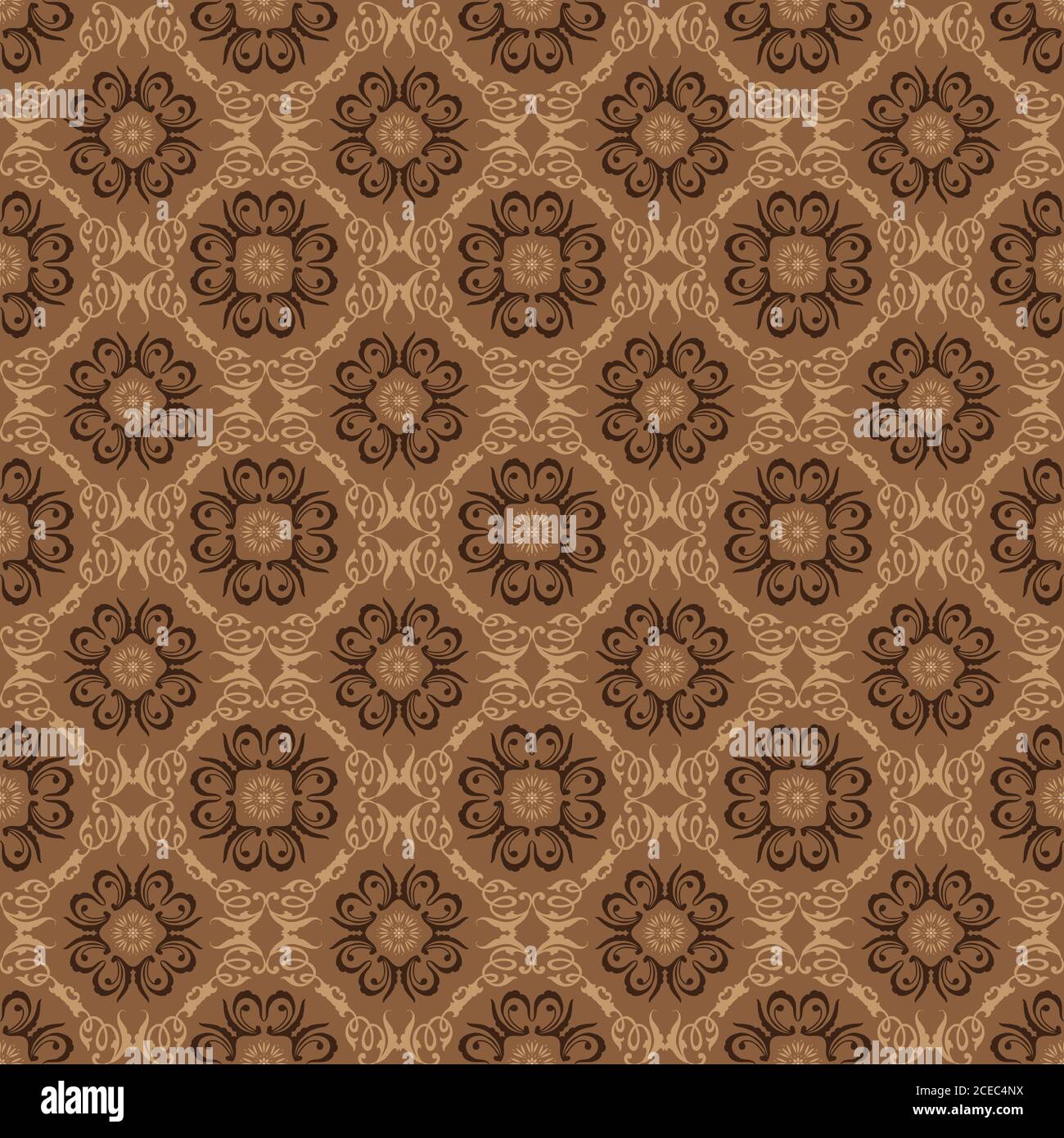 Elegance of flower motifs on Jepara batik with simple brown color ...