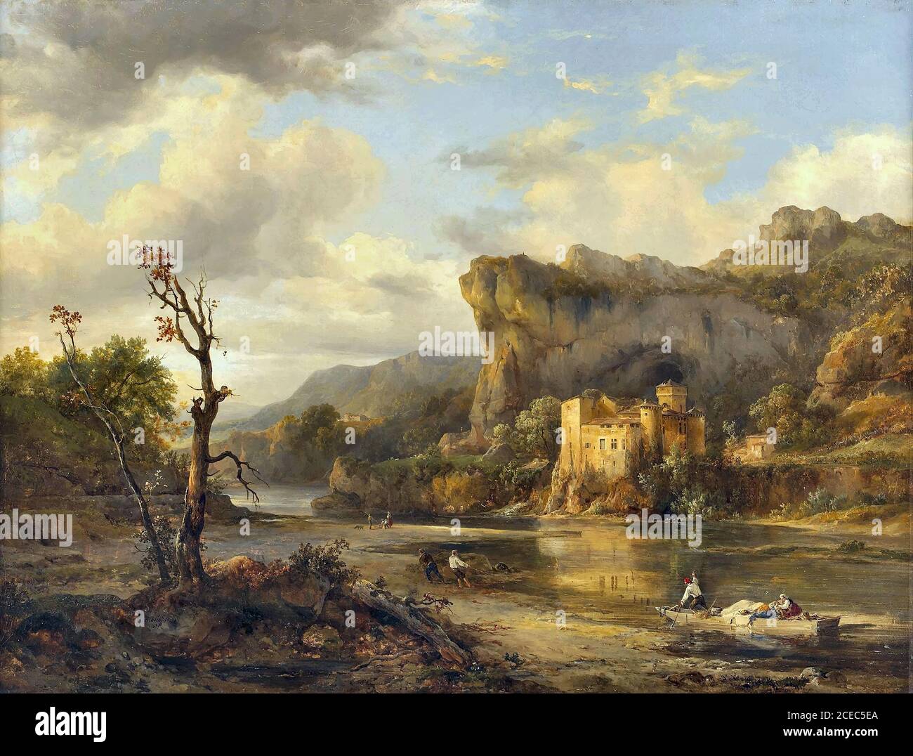 Brascassat Jacques Raymond - Paysage Avec Pêcheurs - French School ...
