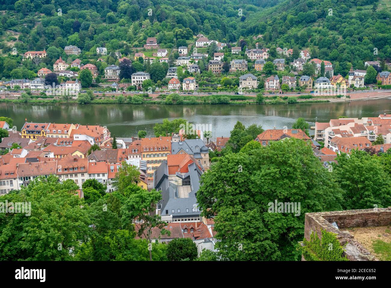 aerial view of Heidelberg in Germany at summer time Stock Photo - Alamy